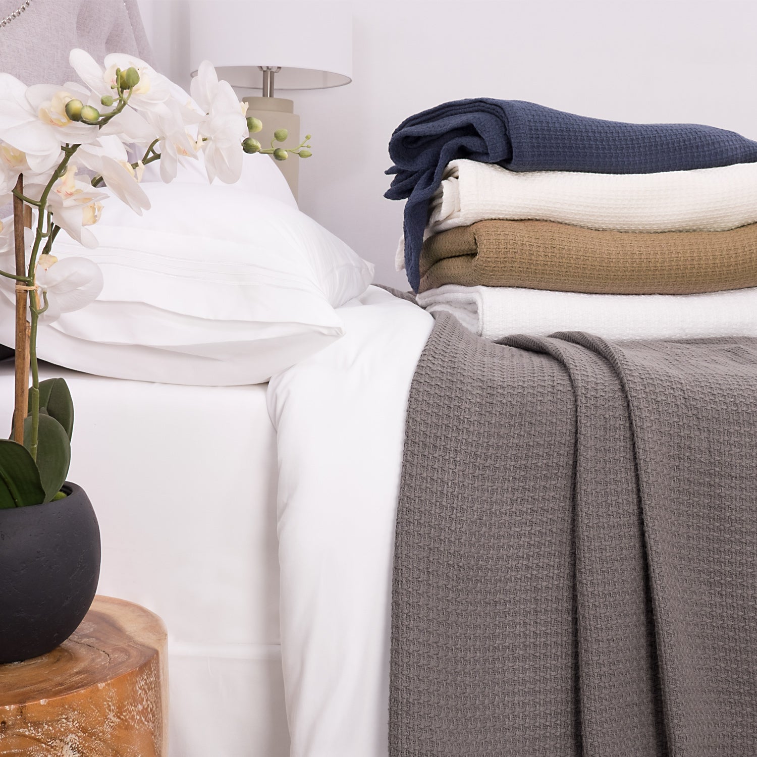 Basket Weave Cotton Blanket | Sweet Home Collection